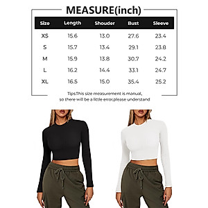 Trendy Queen Womens Long Sleeve Crop Tops Basic Ribbed Slim Fitted Shirts Casual Fall Fashion Y2k Teen Girl Clothes Coffee XL
