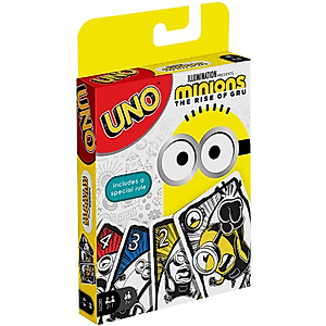Mattel Games UNO Featuring Illumination’s Minions: The Rise of Gru, Card Game for Kids and Family with 112 Cards, for 7 Year Olds and Up