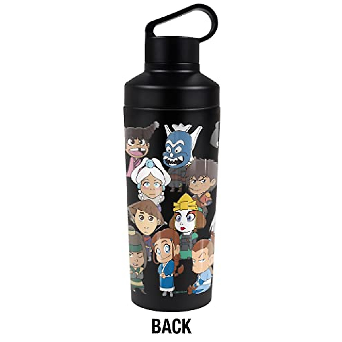 Avatar The Last Airbender OFFICIAL Avatar Group Chibi 18 oz Insulated Water Bottle, Leak Resistant, Vacuum Insulated Stainless Steel with 2-in-1 Loop Cap