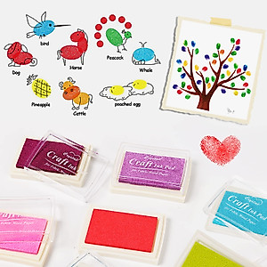 Ink Pads, Stamp Pads for Rubber Stamps, 15 Solid Colors Available for Craft Scrapbooking Fingerpaint on Paper Wood Fabric