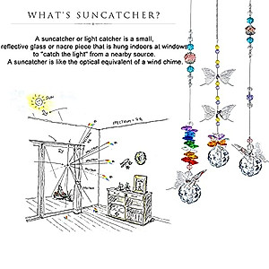 H&D HYALINE & DORA Crystal Suncatcher Window Hanging Ornament Crystals Ball Prism Rainbow Maker Butterfly Decor Pendant Set for Home Garden