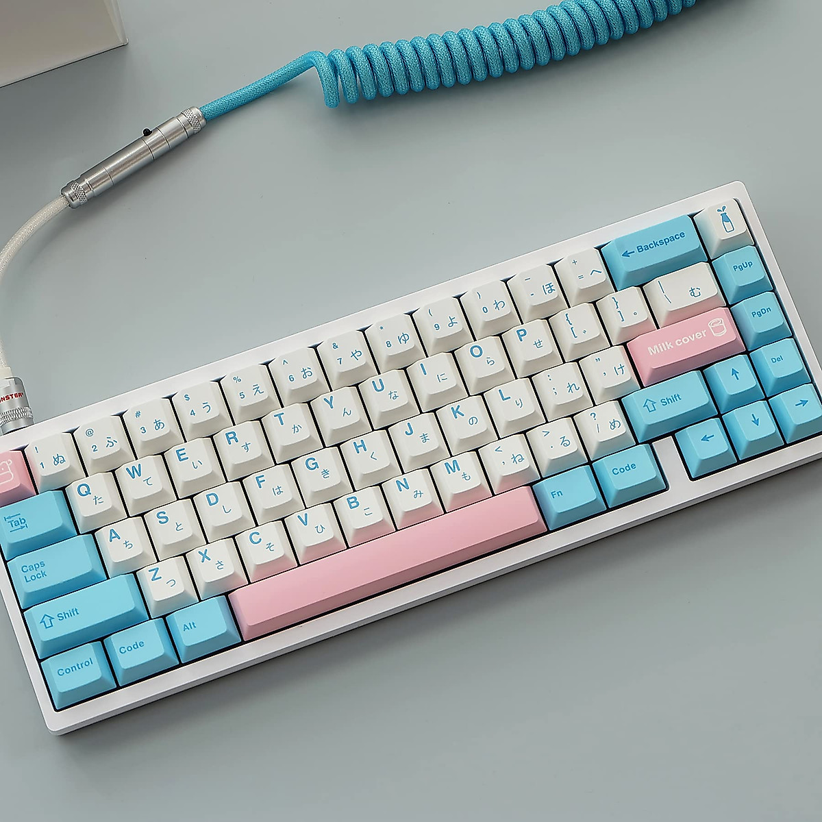TOkey PBT keycap Cherry Profile 142 Key Dye Sublimation ANSI Layout Keycap for Mechanical Gaming Keyboard Cherry MX Switch (Milk Cover)