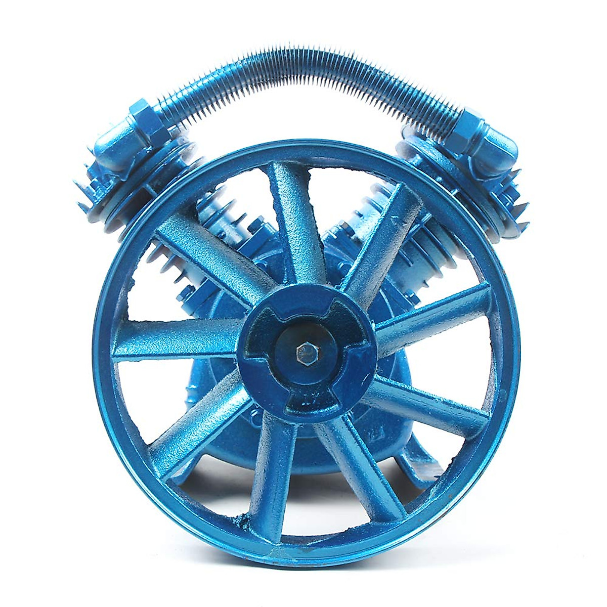 KinHall 5.5HP Double-Cylinder Air Compressor Pump Head, 21cfm V-Type Double-Stage Universal Low-Energy Air Compressor Head Motor, Faster Inflation And Low Noise, 175psi Exhaust Cylinder Cast Iron