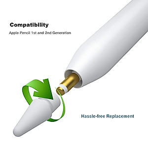 APETOO Compatible with Apple Pencil Tips and Cap Replacement/Charging Adapter for Apple Pencil 1st Generation, 4 Pack for Apple Pencil Cap Magnetic/iPencil Charger/iPencil Nibs for iPad Pro Pencil