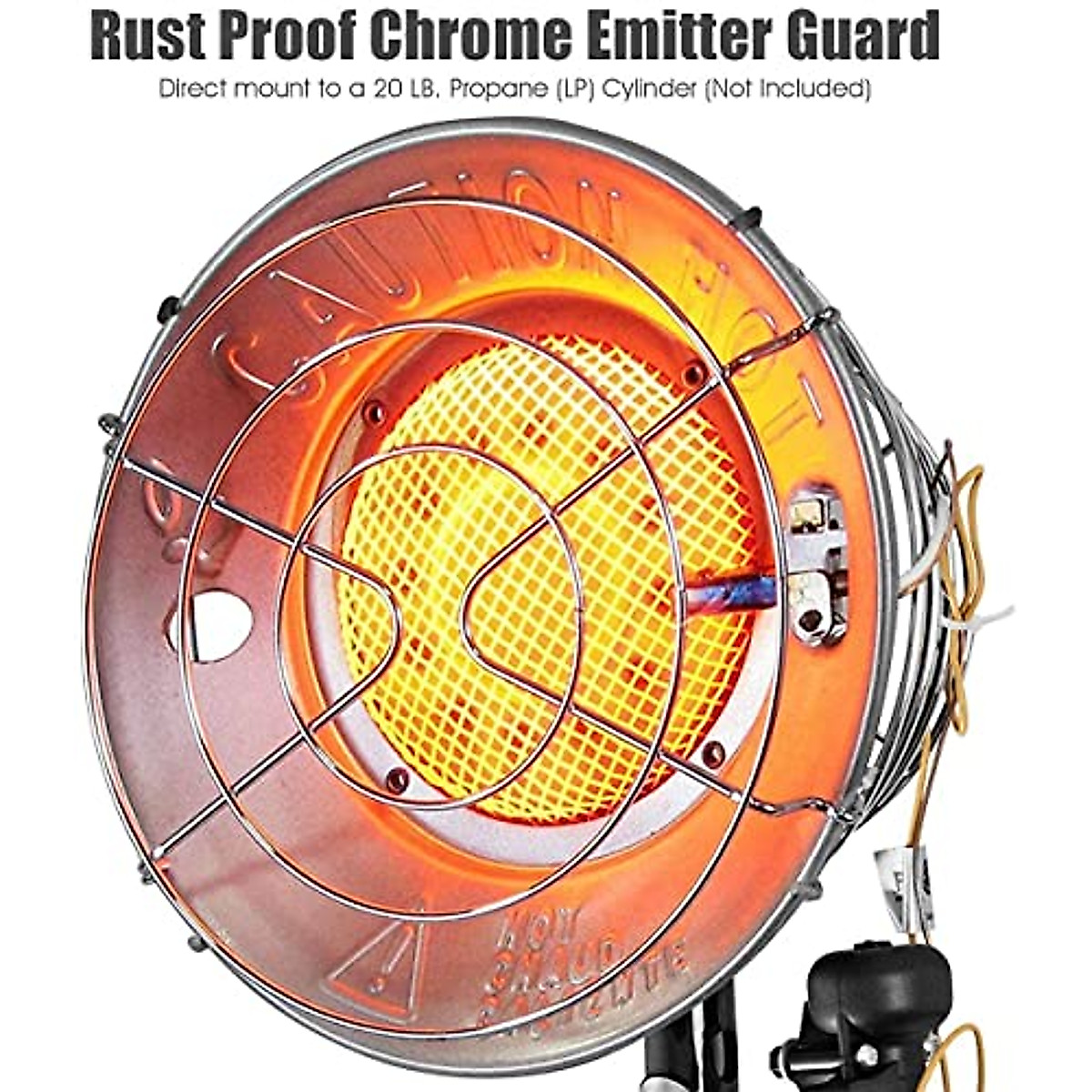 COOURIGHT 15,000 BTU Propane Tank Top Heater, Portable Outdoor Infrared Heater w/Automatic Shut-off Valve, Tip-over Switch, Ideal for Fishing Camping Hunting Climbing (Propane Cylinder not Included)
