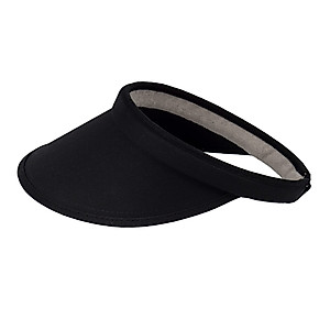 TopHeadwear Sports Cotton Twill Clip-On Visor 3.5 Inch Wide Brim, Black
