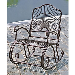 International Caravan Iron Bronze Patio Rocking Chair