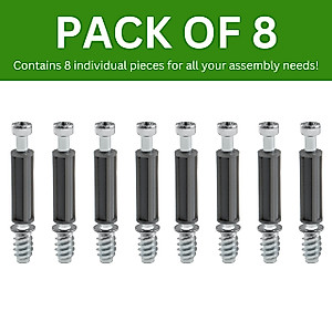 Spare Hardware Parts Cam Lock Fastener Screw (Replacement for IKEA Part #118331) (Pack of 8)