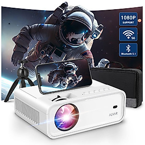 4K Projector with 5G WiFi and Bluetooth, ACROJOY 480 ANSI 15000L Native 1080P Projector 4K Support, Portable Mini Projector with 120'' Screen for Outdoor Movie Home Compatible w/HDMI/USB/TV Stick/PS5