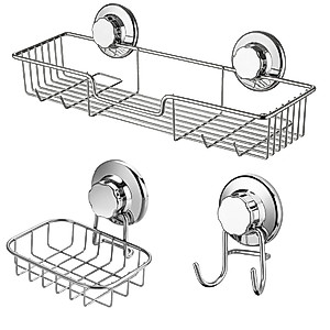 SANNO Suction Cups replacement for shower caddy sope dish double hooks- Set of 4 Suction Cups
