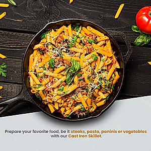 Utopia Kitchen Pre-Seasoned Cast Iron Skillet With Lid - 12 Inch Nonstick Frying Pan - Safe Indoor & Outdoor Grill Cookware