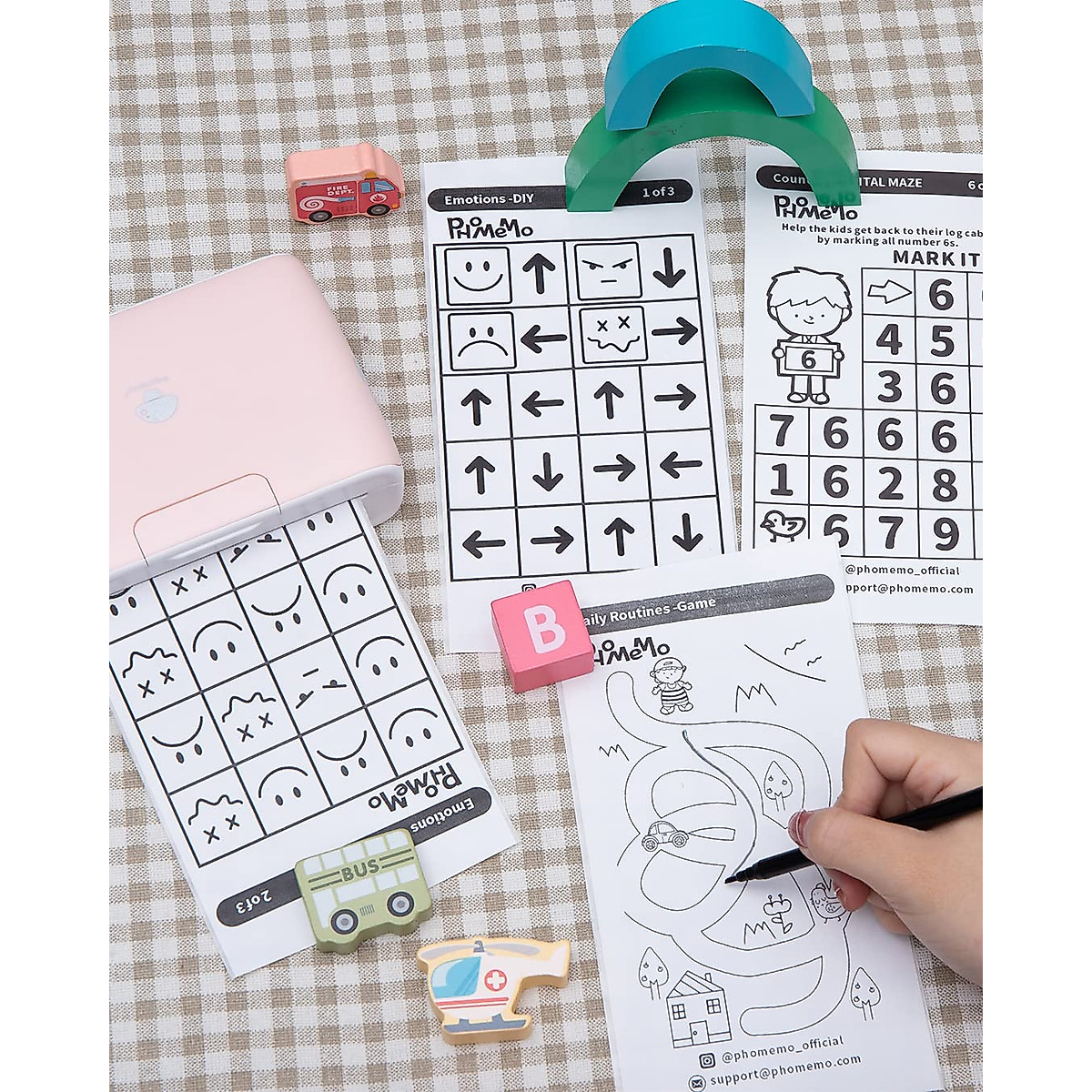 Phomemo M04AS Mini Printer with 110mm White Adhesive Paper Bundle