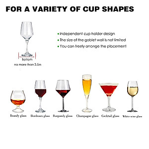 MATILODI 2 Pack 15.8-Inch Long Single Rail Metal Wine Glass Rack - Under Cabinet Stemware Wine Glass Storage Holder with Screws - Wire Wine Glass Hanger for RV Cabinet Kitchen Bar (Gold, 2)