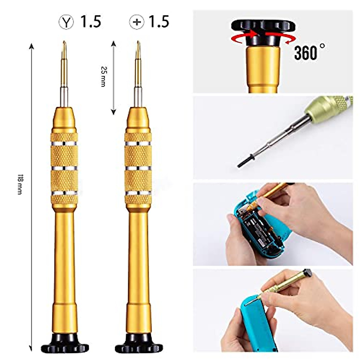Joystick Repair Kit, 34pcs Joystick Replacement Accessories&Repair Tools, Switch Controller Repair Accessory Kit, Replacement Part Repair Kit for Joyc/on, Switch Li/te
