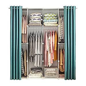 LHLLHL Non Woven Wardrobes Bedroom Closets Storage Cabinet Wardrobes Armoire Wardrobe Furniture (Color : D, Size : 124x47x139cm)