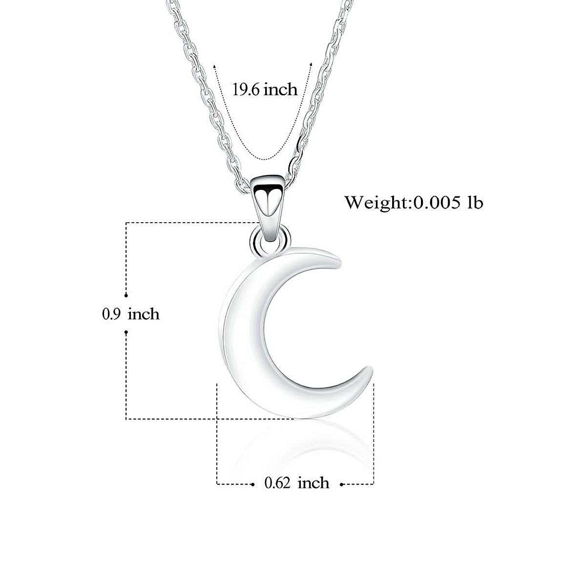 Imrsanl Cremation Jewelry for Ashes Moon Urn Necklace Stainless Steel Memorial Lockets Keepsakes Jewelry for Ashes Pendant - Fill kit (Sterling Silver)