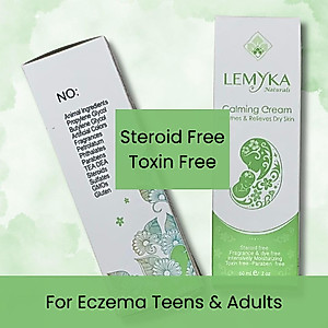 LEMYKA Eczema Flare Defense Natural Calming Cream - 3 Pack Bundle, for Infants, babies, kids, and adults with Eczema (Atopic Dermatitis), Dry Itchy Patches, Skin Rashes, Steroid Free