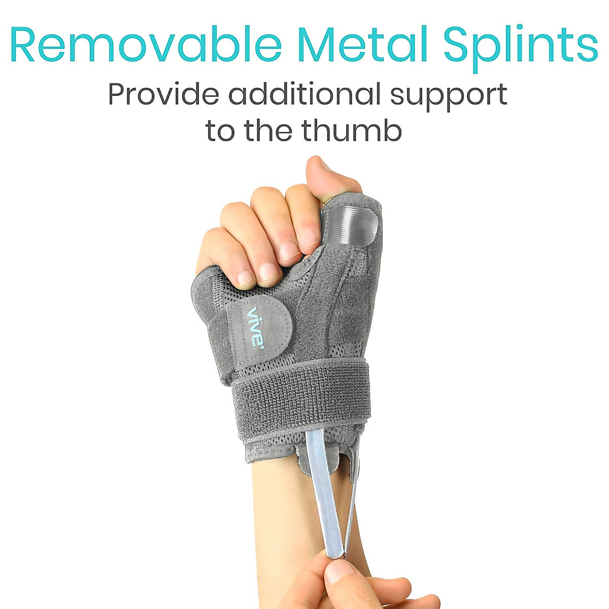 Vive Thumb & Wrist Brace for Right or Left Hand - Spica Splint Brace for Carpal Tunnel, Tendonitis, & Arthritis in Hands or Fingers - Compression Support for Women Men - Stabilizer Relief for Bowling
