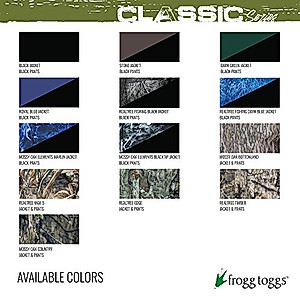 FROGG TOGGS Men's Standard Classic All-Sport Waterproof Breathable Rain Suit, Royal Blue Jacket/Black Pants, Large