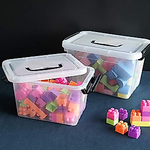 Wekioger Plastic Storage Bins for Multiuses/Clear Latching Box (12Qt, 6Qt, 3.5Qt)