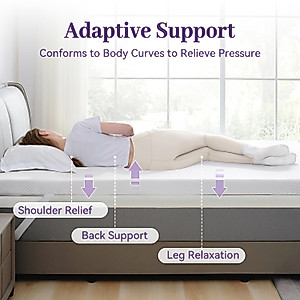 SINWEEK 2 Inch Gel Memory Foam Mattress Topper Full Size, Ventilated High Density Pad for Back Pain, Bed Topper with Removable Soft Cover, CertiPUR-US Certified