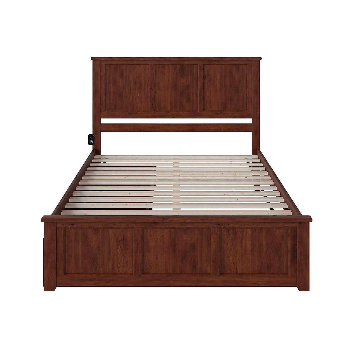 Atlantic Furniture AR8646114 Madison Platform Bed with Matching Foot Board and 2 Urban Bed Drawers, Queen, Walnut