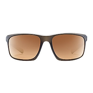 Native Eyewear Wells Polarized Rectangular Sunglasses, Matte Brown Crystal/Bronze Reflex, 58 mm