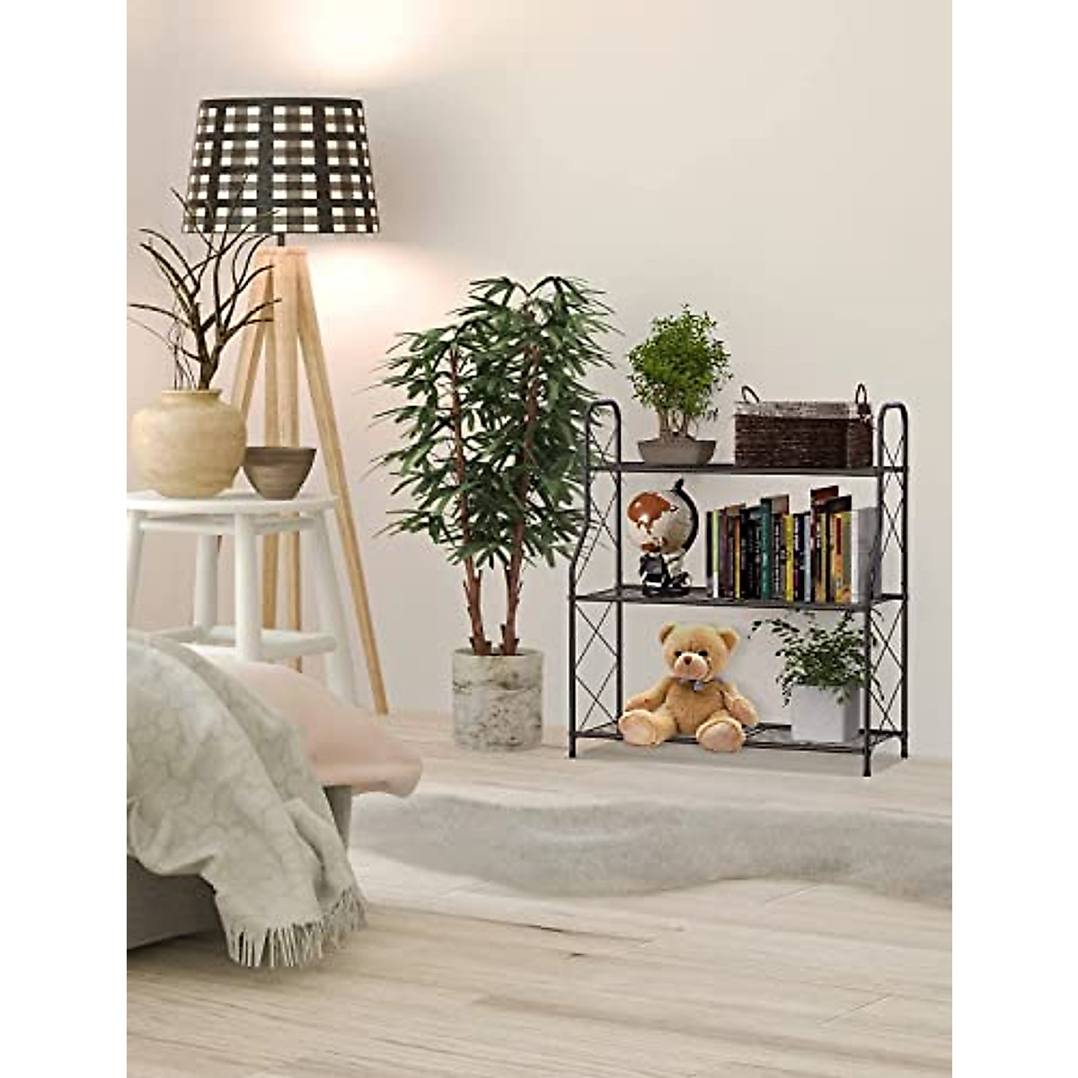 Bextcok 3 Tier Plant Stand,Tiered Plant Shelf for Multiple Plants,Metal Plant Shelf Stands,Multiple Flower Pot Display Rack,Iron Shelves Holder for Patio Garden Corner Indoor Outdoor