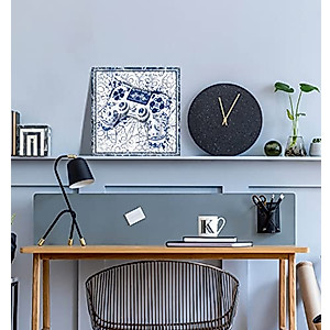 ZHAOSHOP Gaming Decor for Boys Room - Blue and White Canvas Wall Art for Bedroom - Gamer Wall Decor Ready to Hang 14" x 14"