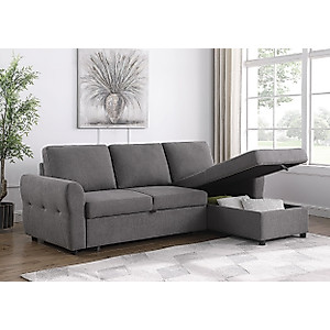 Coaster Samantha Sleeper Sectional, Grey
