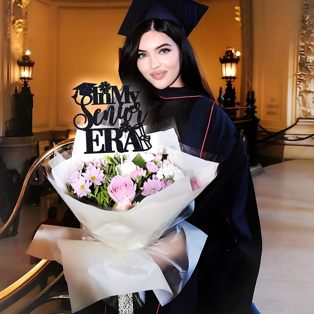 In My Senior Era Cake Topper, Congrats Grad/So Proud of You, 2024 High School/College Graduation Party Decorations Supplies