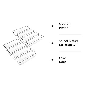 LotFancy Clear Plastic Drawer Organizers, 8 Pack, 9''×3''×2'' Storage Tray for Utensil, Cutlery in Kitchen, Bathroom, Cabinet Drawer, Makeup Vanity Bin Divider