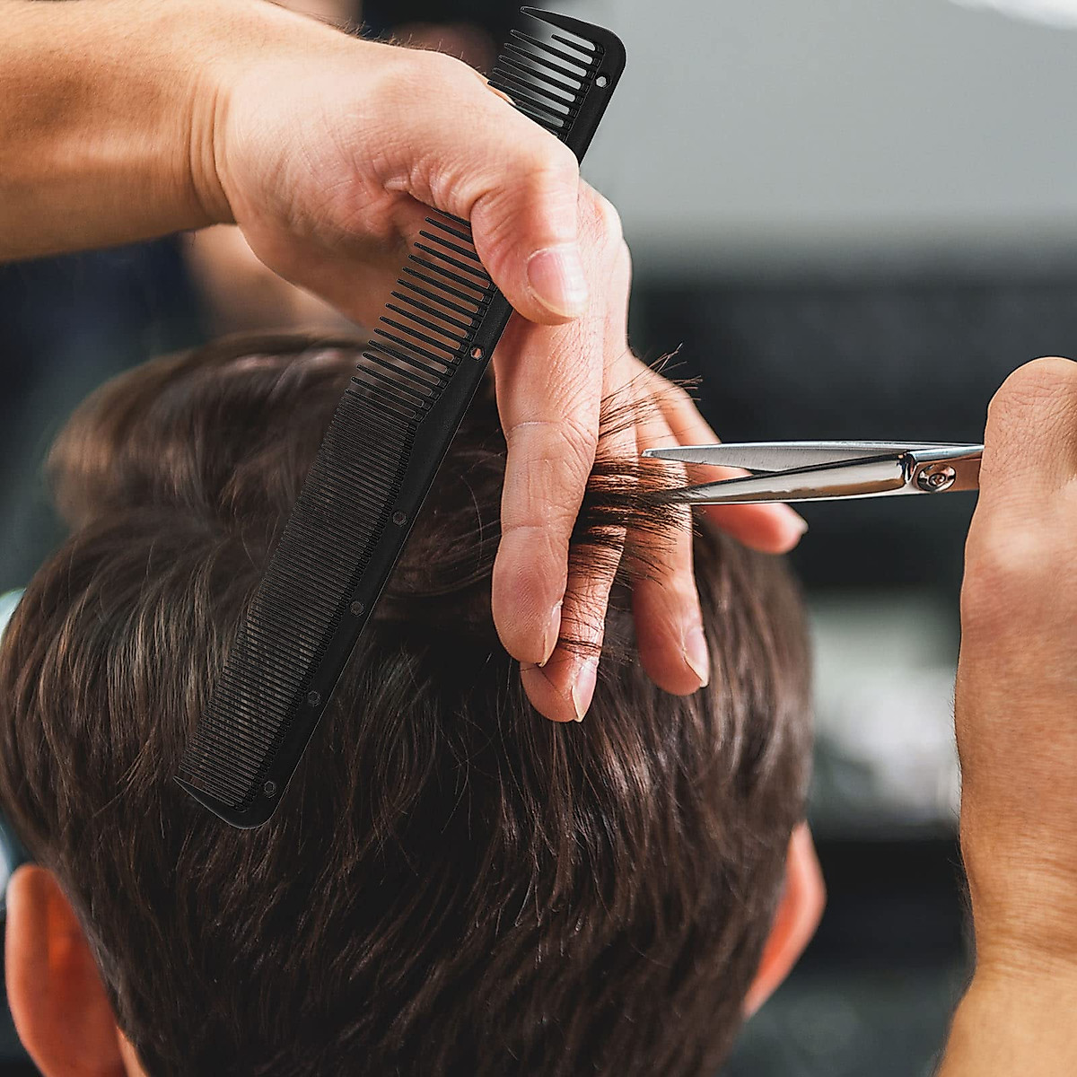 3 Pieces Carbon Fine Cutting Comb Carbon Fiber Salon Hairdressing Comb Hairdressing Comb Heat Resistant Barber Comb (Black)