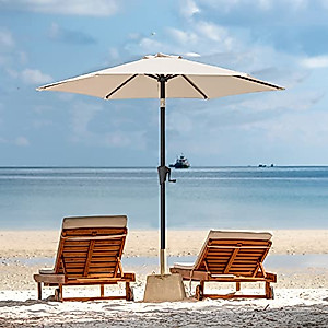 C-Hopetree 7.5 ft Outdoor Patio Market Table Umbrella with Tilt, Beige