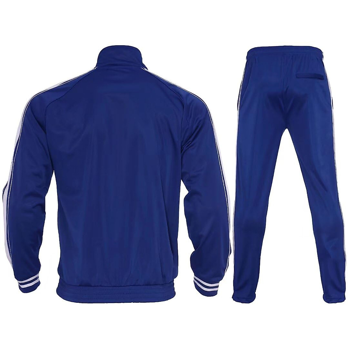 R RAMBLER 1985 Zusmen Mens Athletic 2 Piece Tracksuit Sets Casual Jogging Suits Full Zip Sports Set Stand-up collar Sweatsuit fo Men Royalblue 4XL