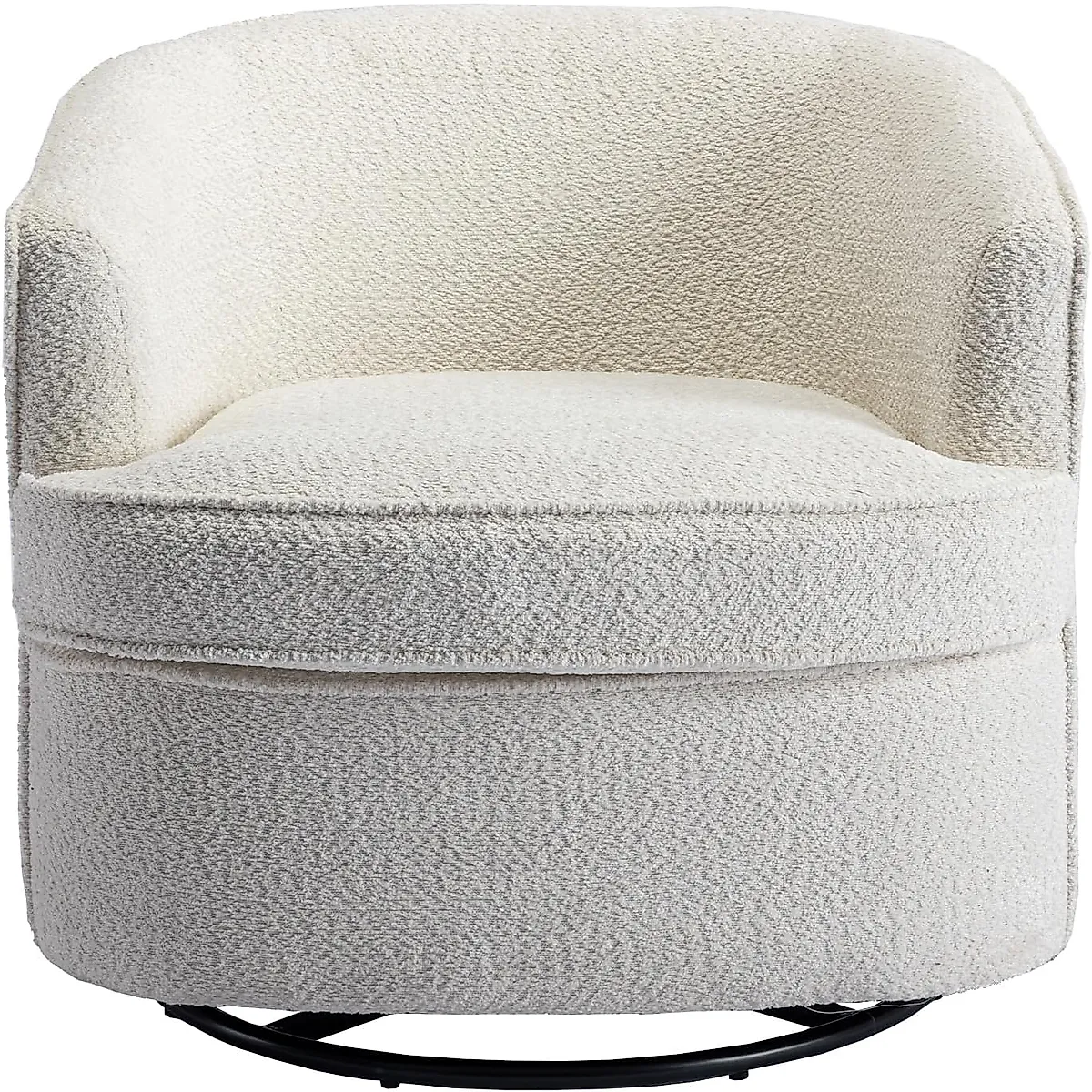 Swivel Barrel Chair, Comfy Round Accent Sofa Chair for Living Room, 360 Degree Swivel Barrel Club Chair, Leisure Arm Chair for Living Room Bedroom Office Waiting Rooms (Color : Beige)