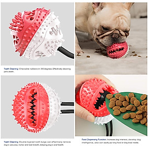 Dog Toys for Aggressive Chewer Dog Ball with Suction Cup Training IQ and Interactive Food Treat, Chewers Dog Toothbrush Interactive Ropes Toy Pet Teeth Cleaning Food Grade Non-Toxic Dental Pet Toy