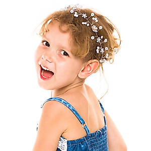 Floral Headpiece Bridal Hair Vine and Flower Crown - Elegant Wedding Hair Accessory for Flower Girls