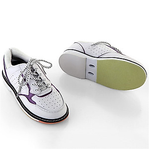 ZHENSI Women's Bowling Shoes Lightweight Breathable Leather Anti-Slip Buffer,White,6.5