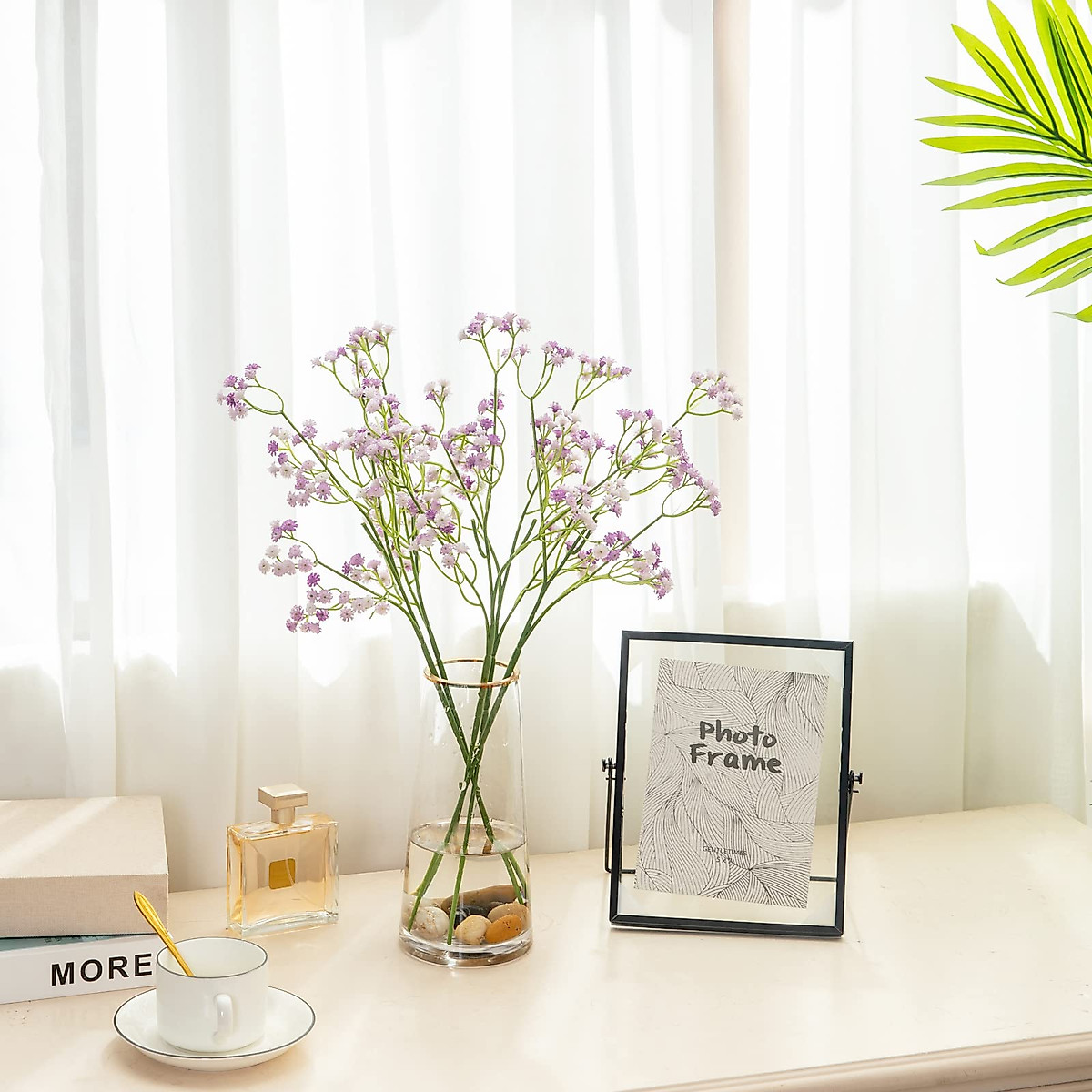 Hawesome 10 Pcs Babys Breath Artificial Flowers Gypsophila Real Touch Flowers Fake Bouquet Home Wedding Garden DIY Decor(Purple)