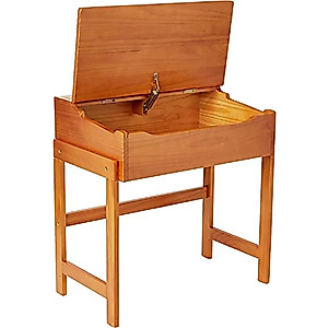 Lipper International Child's Slanted Top Desk & Chair, Pecan Finish