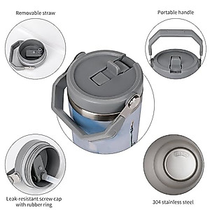 BWQJKUO Large Capacity Car Cup 30 Oz Stainless Steel Statue of Liberty in NYC Printed Travel Mug Leak-proof Flip Straw Tumbler with Handle,keeps Cold Or Ho