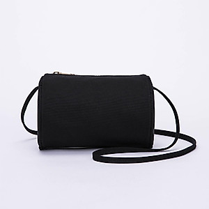 YONBEN Cross Body Bag Womens Casual Cylinder Shape Handbag Simply New Popular Shoulder Bag Lightweight Stylish (Black)
