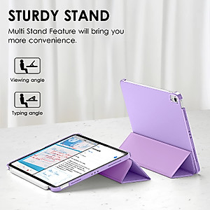 DTTO Case for New iPad Air 11 inch M2 / iPad Air 5th&4th Generation 10.9 Inch, Hard Back Sparkled and Sheen Front Cover for iPad Air Case 2024/2022/2020, Support 2nd Gen Pencil Charging - Purple