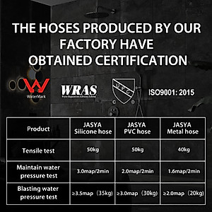 Jasya Shower Hose,Explosion Proof Anti Winding Silicone Showerhead Hose, Used In Showerheads Spray Bidet Bathing Toilet Cleaning Pet Flexible Shower hose replacement (Silvery-PVC, 59 In)