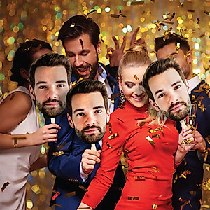 Voila Print Custom Face Fans 12” With Wooden Handle, Wedding Heads, Graduation Head, Bachelorette Groom Face, Birthday Party Head Fans (1)