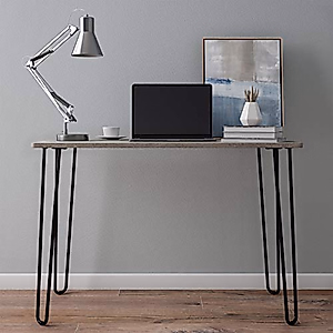 Lavish Home Computer Home Office-Small Desk With Hairpin Legs for Modern, Industrial-Style Decor, (L) 39.25” x (W) 19.5” x (H) 27”, Gray