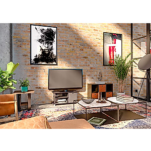 Furinno Simplistic TV Entertainment Center, Espresso/Black