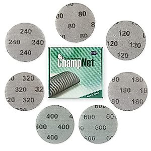 ChampNet 5 Inch Mesh Sanding Discs Hook and Loop Sanding Disc Dust Free Grit Assortment Mesh Sandpaper | 35 Sanding Disks Pack | for Wood, Floor Random Orbital Sander