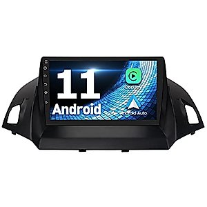 Android 11 [2GB+32GB] Car Radio Compatible for Ford Escape 2013-2016, 9 Inch Touch Screen with GPS/FM/WiFi/USB, Support SWC, Wireless Carplay/Wired Android Auto